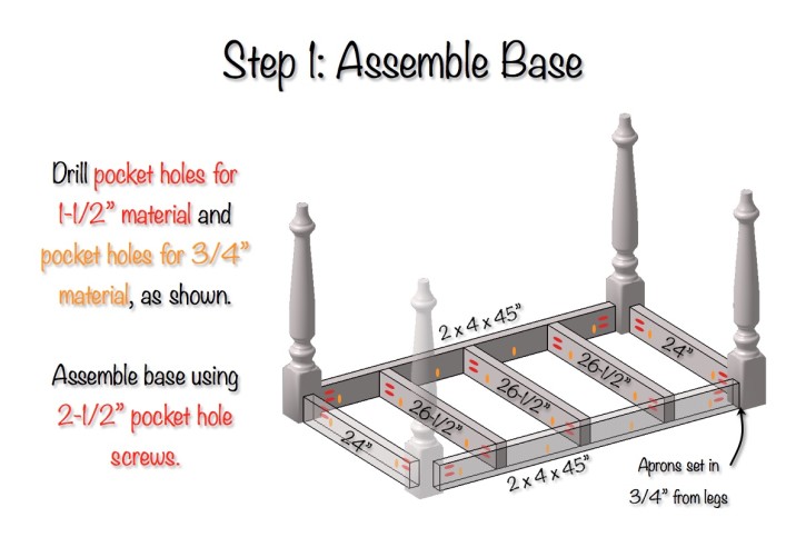 DIY Solid Oak Farmhouse Table | Free & Easy Plans