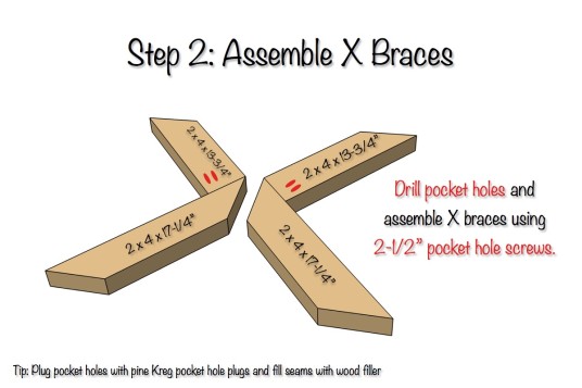 DIY X-Brace Side Table w/ Concrete Top - Free & Easy Plans