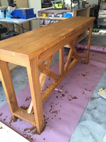 DIY X-Brace Console Table - Free Plans - Rogue Engineer