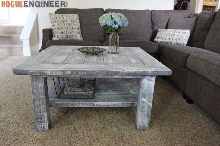 Square Coffee Table w/ Planked Top { Free DIY Plans }