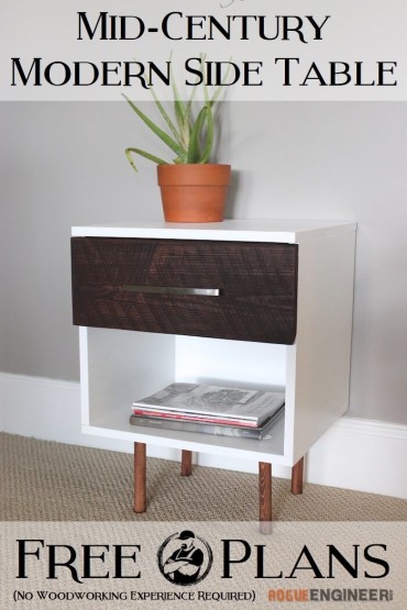 Mid-Century Modern Side Table { Free Plans } Rogue Engineer