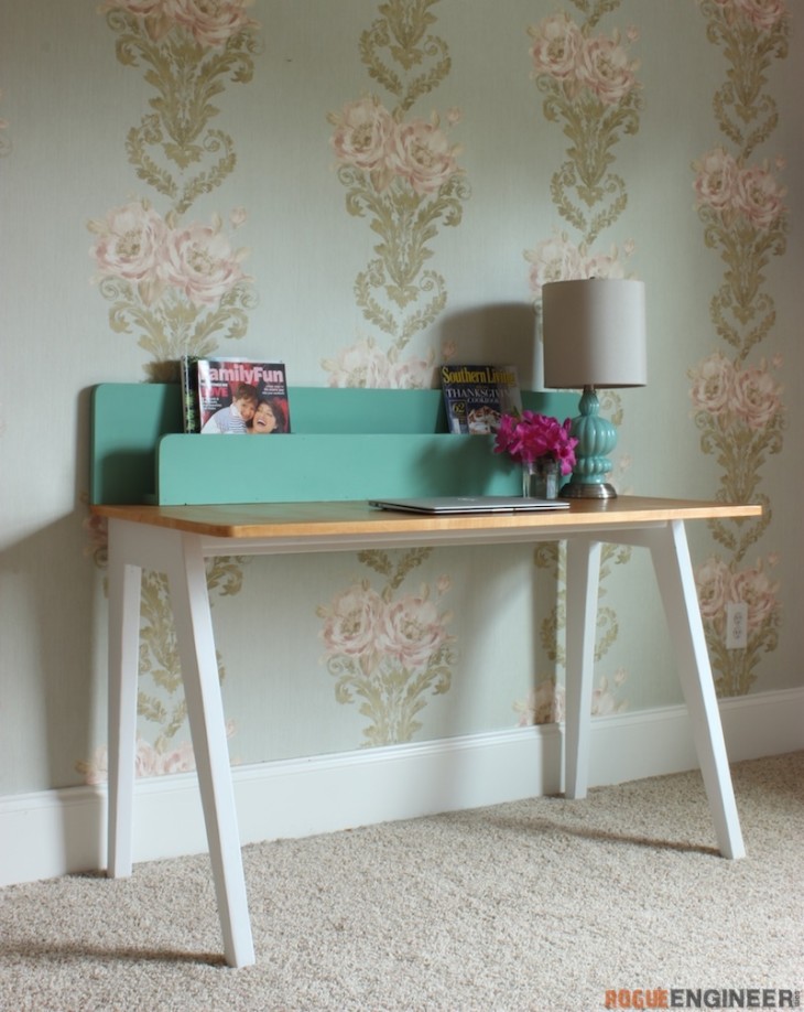 Modern Desk w/ Organizer { Free DIY Plans } Rogue Engineer