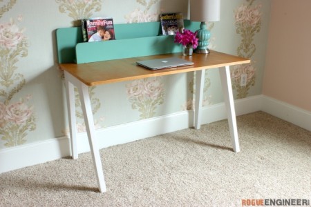 Modern Desk w/ Organizer { Free DIY Plans } Rogue Engineer