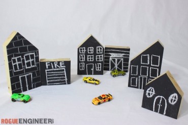 How to make a Kid's Chalkboard Town from Scrap Wood!