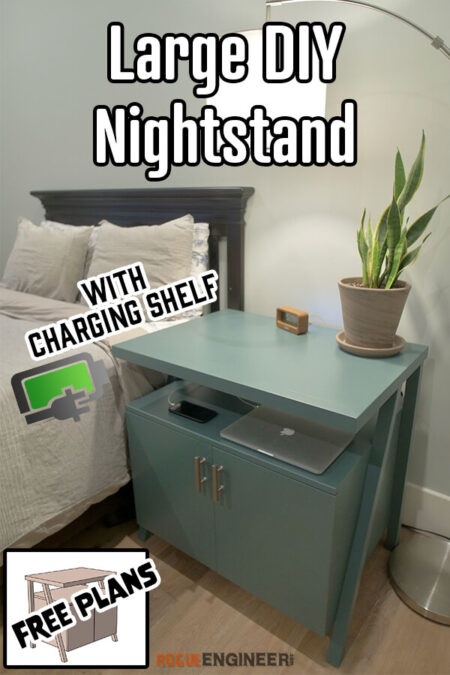 Large Nightstand with Charging Shelf » Rogue Engineer