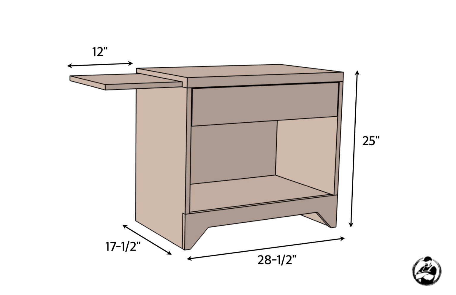 DIY Nightstand Build: Fluted Drawer Front and Slide-Out Shelf