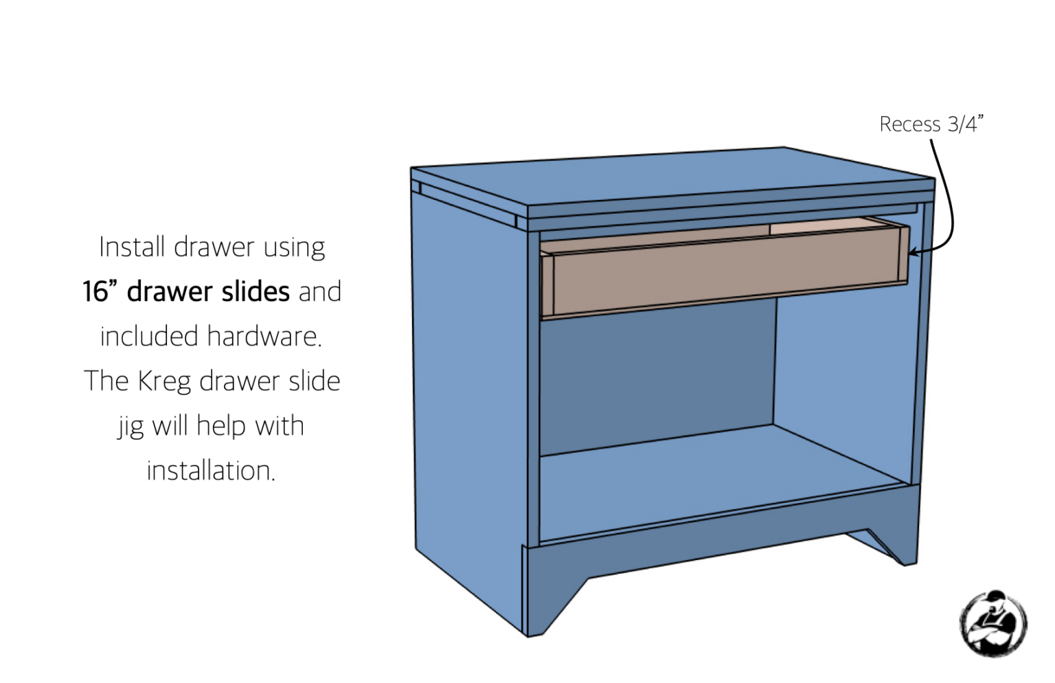 DIY Nightstand Build: Fluted Drawer Front and Slide-Out Shelf